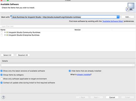 Download Multiple Mule Runtime Support From Anypoint Studio Tips