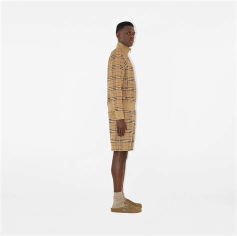 Check Jersey Shorts In Sand Men Nylon Burberry® Official