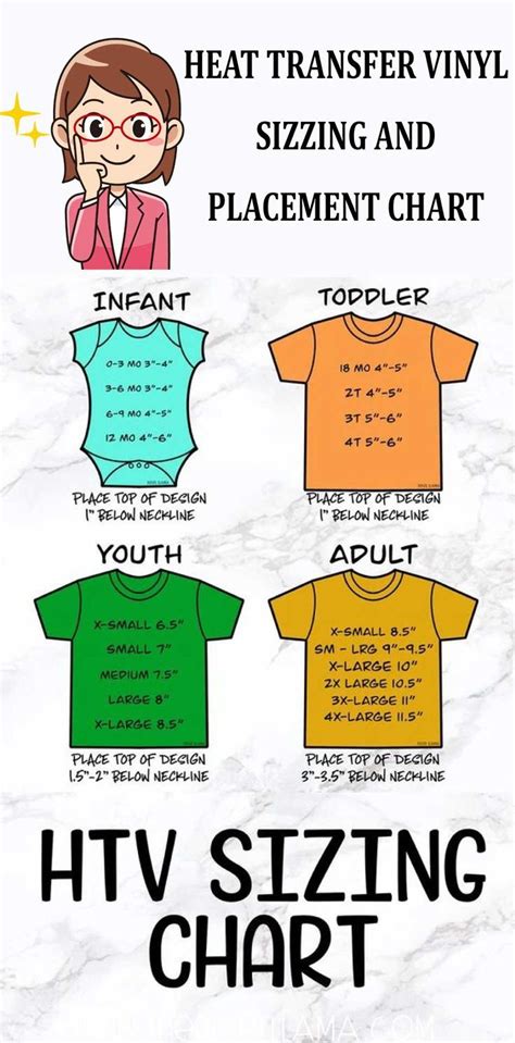 Htv Sizing And Placement Chart Proper Sizing And Placement For Your
