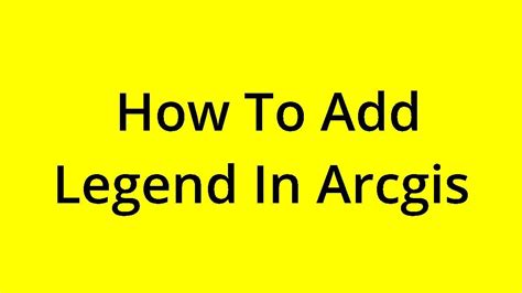 Solved How To Add Legend In Arcgis Youtube