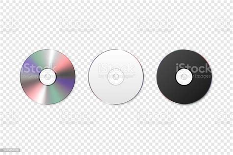 벡터 3d 현실적인 흰색 검은 색과 다색 Cd Dvd 근접 촬영 절연 모형 복사 공간을위한 Cd 디자인 템플릿 상단 보기 콤팩트 디스크에 대한 스톡 벡터 아트 및 기타