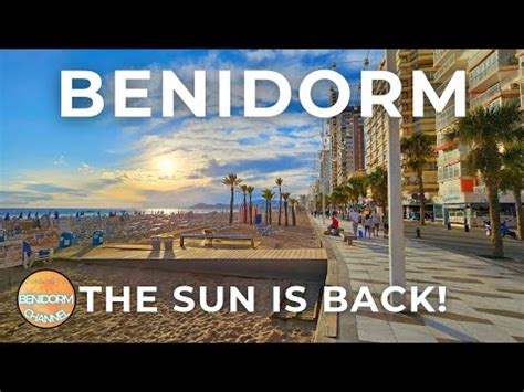 Benidorm - Levante Beach Evening Walk - YouTube