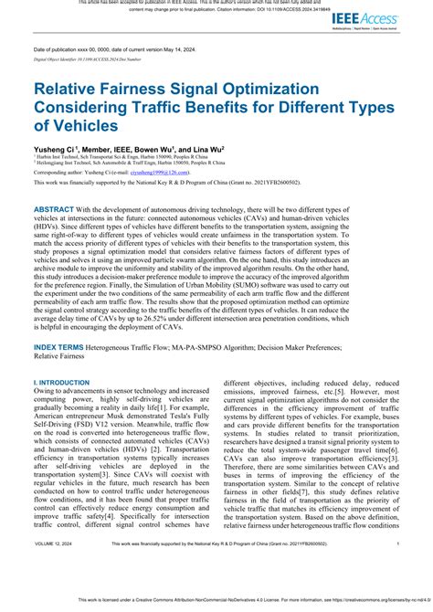 Pdf Relative Fairness Signal Optimization Considering Traffic Benefits For Different Types Of