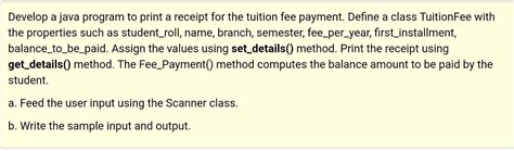 solved develop a java program to print a receipt for the