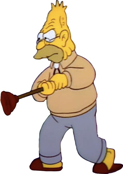 Abe Simpson With Plunger Vector By Mrtoonlover83 On Deviantart