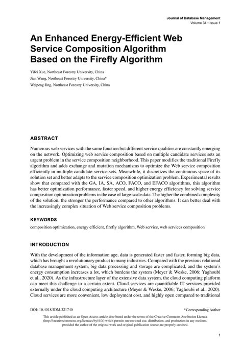 pdf an enhanced energy efficient web service composition algorithm