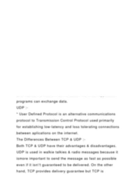 Solution Describe Tcp And Udp And How They Differ Why Do Both