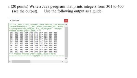 Solved 1 20 Points Write A Java Program That Prints