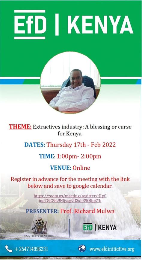 Invitation To Efd Kenya Seminar Extractives Industry A Blessing Or A