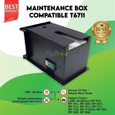 Jual Maintenance Box Epsn T6711 Chip Reset Printer L1455 Wf7611 Wf7711