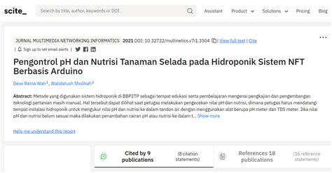 Pengontrol Ph Dan Nutrisi Tanaman Selada Pada Hidroponik Sistem Nft Berbasis Arduino