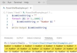 How To Concatenate Strings Inside Loops In PowerShell