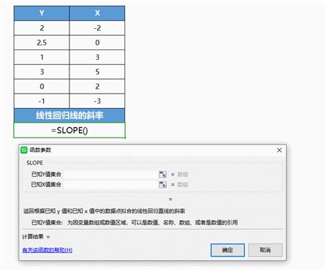 Slope函数在wps Office Excel中计算线性回归斜率