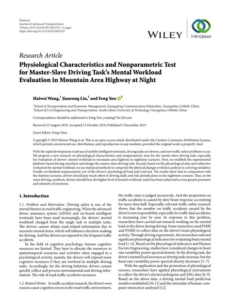 Pdf Physiological Characteristics And Nonparametric Test For Master Slave Driving Tasks