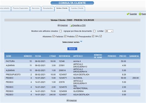 Ficha De Cliente Pestaña Ventas Cliente En Solincloud Vestanube Soporte Técnico Solinsur