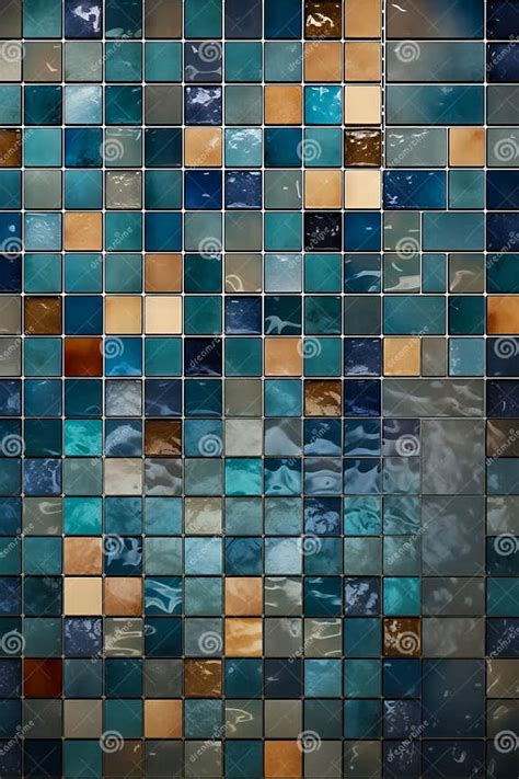 Mosaic Tile Wall With Different Colors Of Tiles On It Generative Ai Stock Image Image Of
