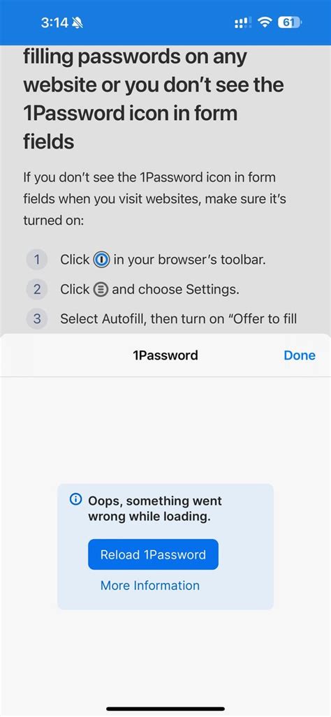 Ios Safari Extension Not Loading And Cannot Figure Out Why R1password