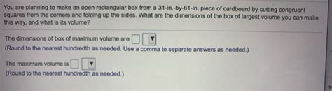solved you are planning to make an open rectangular box from