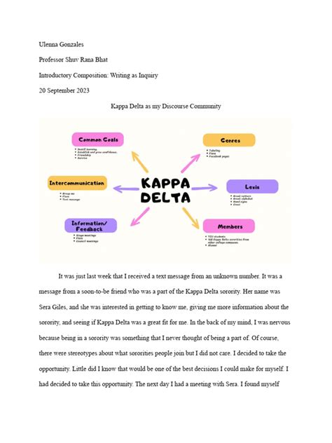 Discourse Community Map And Analysis Pdf Fraternities And Sororities