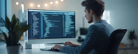 Software Developer Typing Code On Computer Premium Ai Generated Image