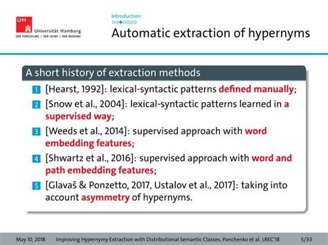 Improving Hypernymy Extraction With Distributional Semantic Classes Ppt