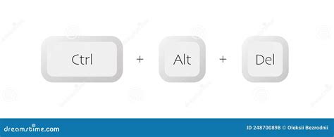 Combination Of Keyboard Buttons Ctrl Alt Del Stock Vector Illustration Of Element Interface