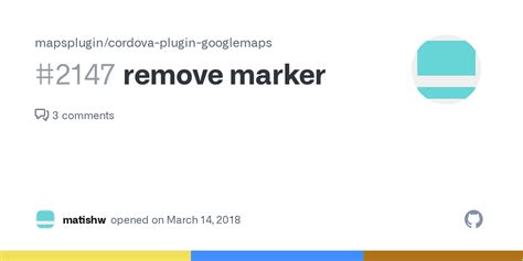 Remove Marker Issue Mapsplugin Cordova Plugin Googlemaps GitHub