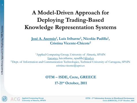 a model driven approach for deploying trading based knowledge