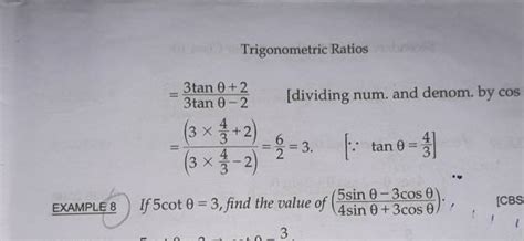 Trigonometric Ratios 3tanθ−23tanθ 2 [dividing Num And Denom By Cos