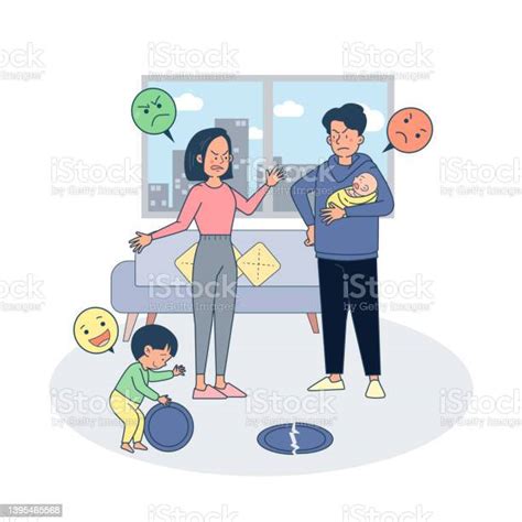 아이가 놀이 중에 판을 부러 뜨 렸기 때문에 부모와 싸우는 아구아 흰색 배경의 큰 고립 된 일러스트 벡터 놀기에 대한 스톡 벡터 아트 및 기타 이미지 Istock