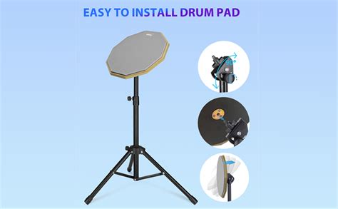12 Inch Practice Drum Pad With Stand Sticks And Drum Stick