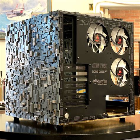 Star Trek Borg Cube Atx Grey Edition Tower Pc Case Ready To Ship Cherrytree Inc