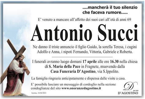 Antonio Succi Onoranze Funebri Dagostino