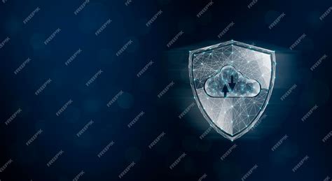 Premium Photo Shield And Cloud Storage From The Web Cyber Security Concept
