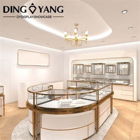 High End Golden Jewellery Shop Showcase Design Dingyang Jewelry