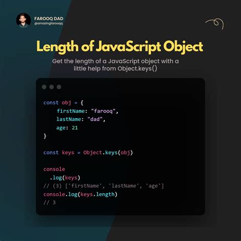 Farooq Dad Khan On Linkedin 💚 Javascript Tip 💚 Get The Length Of A Javascript Object With A Little