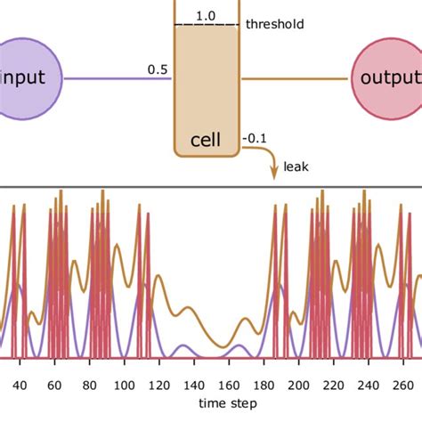 the response of the leaky integrate and fire neurons the cell orange