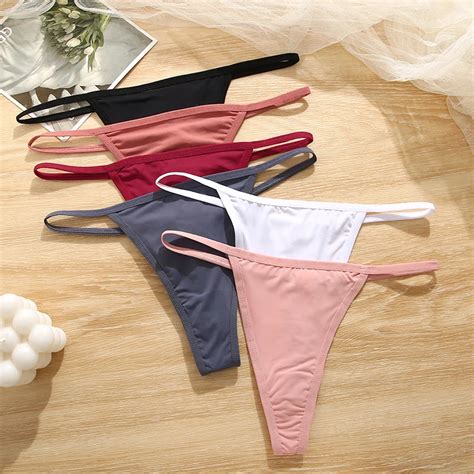 Sexy Thong Lingerie Seamless Thongs Panties Solid Color Breathable