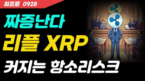 리플xrp 최프로 항소에 발목잡힌 리플 지겹다 진짜 짜증난다 리플 Xrp 최프로 Youtube