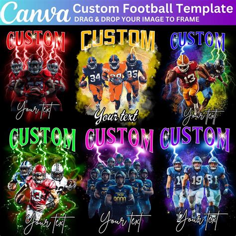 Football Editable Canva Template Mascot Shirt Canva Template Custom