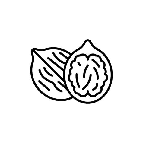 Premium Vector Walnut Icon Set Nut Shell Food Vector Symbol In A
