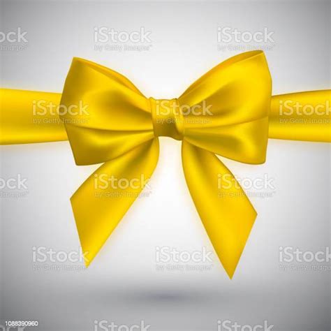 현실적인 노란색 활입니다 장식 선물 인사 휴일에 대 한 요소입니다 벡터 일러스트 레이 션 3차원 형태에 대한 스톡 벡터 아트 및 기타 이미지 Istock