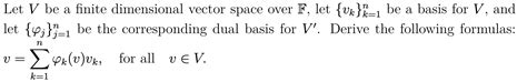 Solved Let V Be A Finite Dimensional Vector Space Over F Chegg