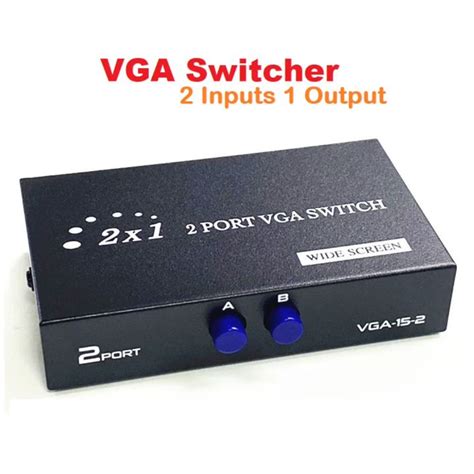 VGA Switch Box 2 Port VGA SVGA Monitor Sharing Switch Box 2 In 1 Out For LCD PC TV Monitor Lazada