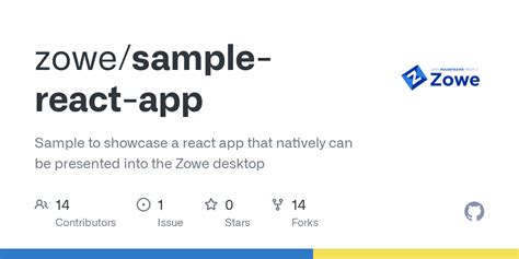 Github Zowesample React App Sample To Showcase A React App That Natively Can Be Presented