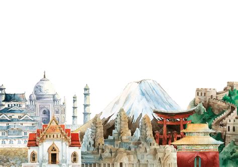 유명한 랜드 마크 벡터의 집합 무료 벡터