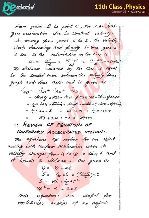Chapter 3 Physic FSc Part 1 Notes Inter Part 1 Notes