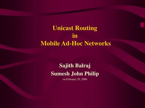 Ppt Unicast Routing In Mobile Ad Hoc Networks Powerpoint Presentation