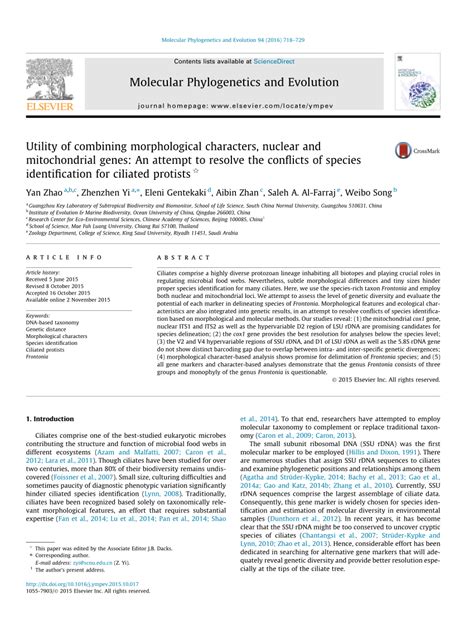 Pdf Utility Of Combining Morphological Characters Nuclear And