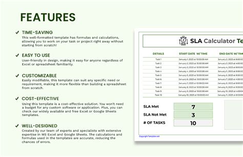 SLA Calculator Template Download In Excel Google Sheets Template Net